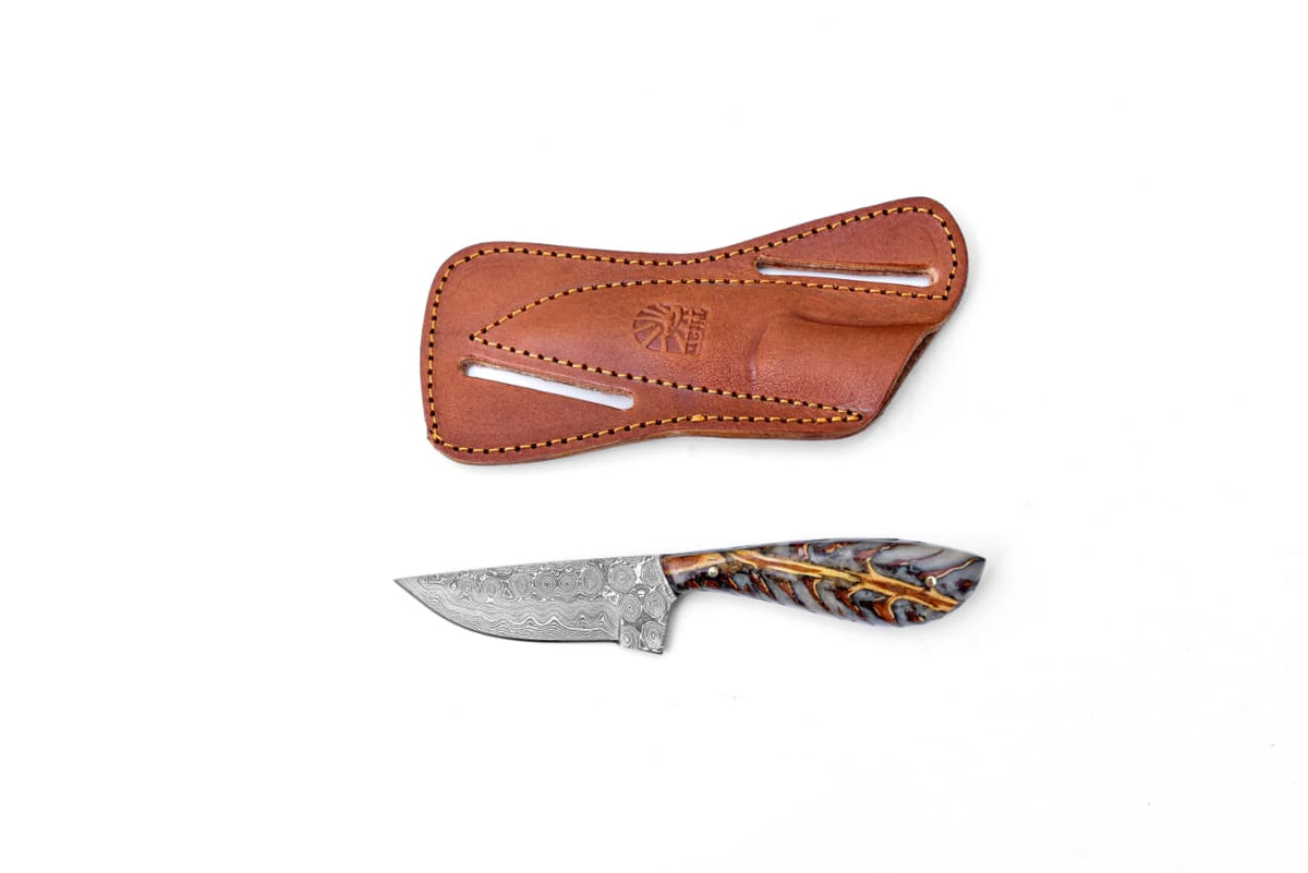Pine Cone Handle Damascus Skinner Knife TK-436 – TITAN INTERNATIONAL K.